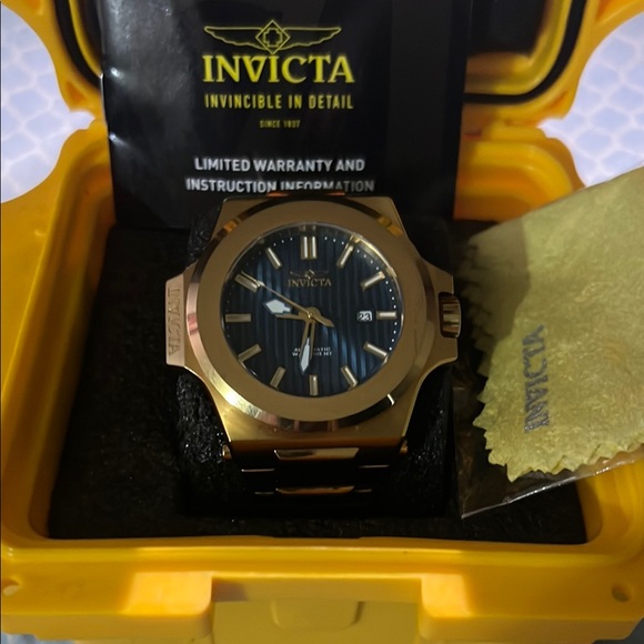 Invicta | Accessories | Invicta Gold And Blue Automatic Sport Watch ...